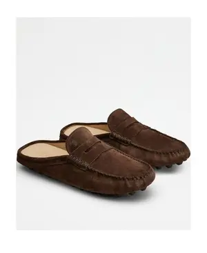 TOD'S Gommino Bubble Suede Mules - Brown