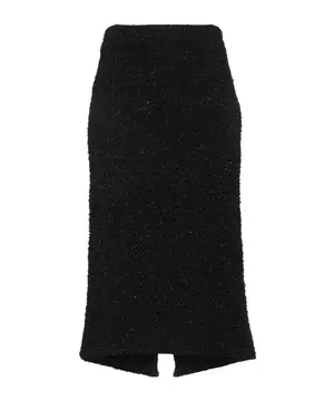 Balenciaga Tweed Pencil Skirt With Front Slit