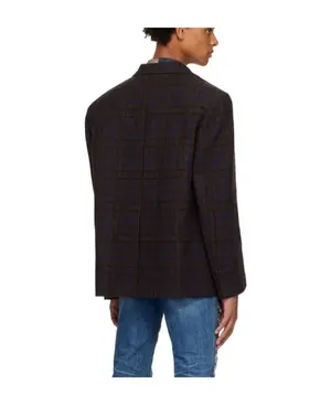 We11Done Grid-pattern Single-breasted Blazer