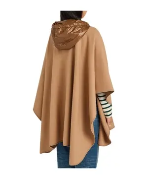 Moncler Hooded Belted Wool-blend Cape Coat - Brown