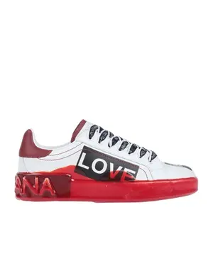 Dolce & Gabbana Low-top Genuine Leather Casual Shoes - Red