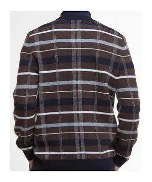 Barbour Long-sleeved Knitted Cardigan With Check Pattern