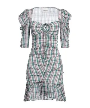 Isabel Marant Étoile Plaid Ruched Dress With Square Neck