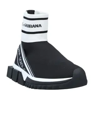 Dolce & Gabbana High-top Sock Sneakers With Embellished Logo