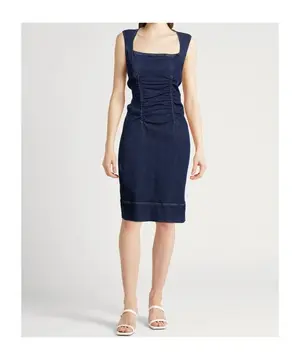 Sportmax Square Neck Denim Dress