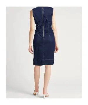 Sportmax Square Neck Denim Dress