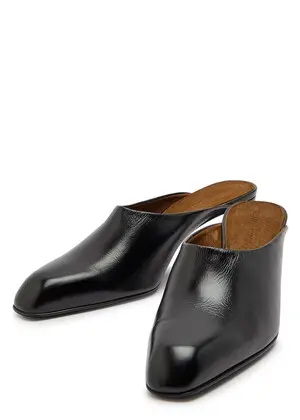 Khaite Glossed Leather Mules