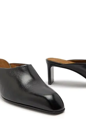 Khaite Glossed Leather Mules