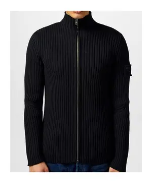 Prada Zip-up Ribbed Sweater