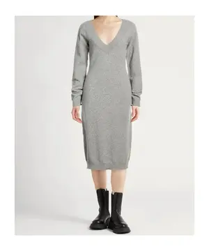 Sportmax Long Sleeve V-neck Dress