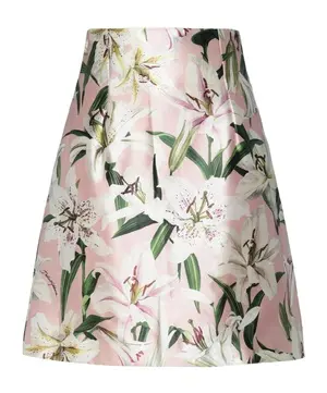 Dolce & Gabbana Floral Print Shantung Skirt