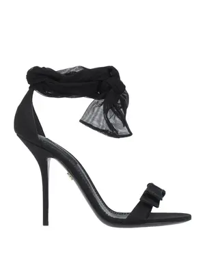 Dolce & Gabbana Grosgrain And Tulle Bow Detailed High Heel Sandals