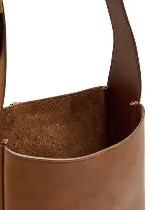 Saint Laurent Genuine Leather Shoulder Bag - Brown