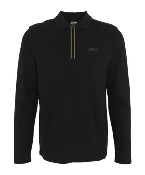 Barbour Long-sleeved Zip-up Polo Shirt - Black