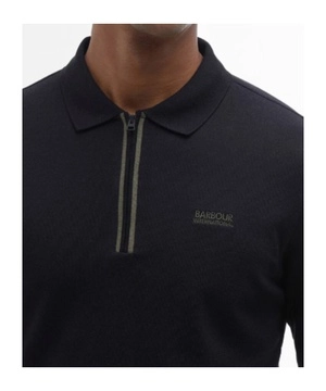 Barbour Long-sleeved Zip-up Polo Shirt - Black