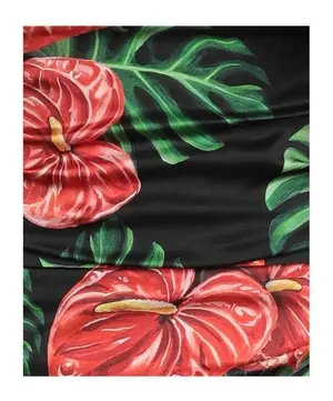 Dolce & Gabbana Sleeveless Floral Print Satin Top - Green
