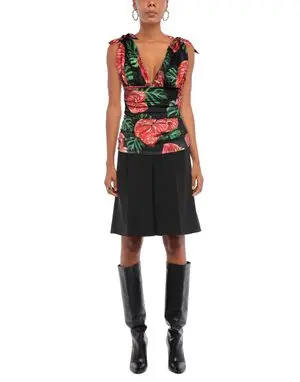 Dolce & Gabbana Sleeveless Floral Print Satin Top - Green