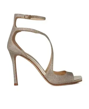 JIMMY CHOO Square-headed High-heeled Sandals - Nude