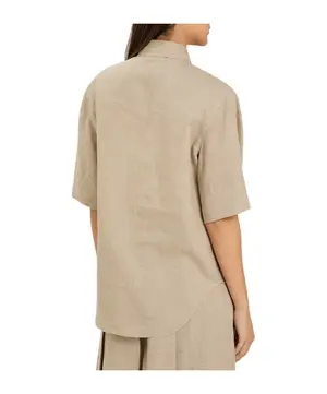 TOD'S Minimalist Versatile Solid Linen Shirt