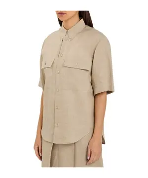 TOD'S Minimalist Versatile Solid Linen Shirt