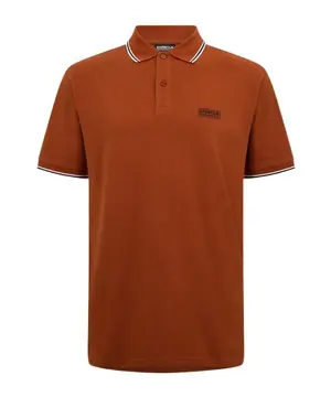 Barbour Tipped Short Sleeve Polo Shirt - Brown