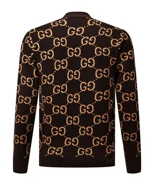 Gucci Lettering Jacquard V-neck Cardigan