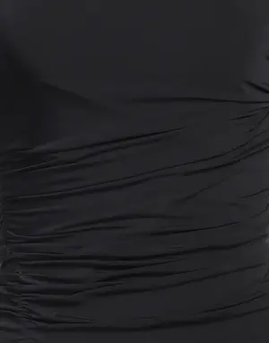 Balenciaga Solid Color Off-the-shoulder Long Sleeve Top