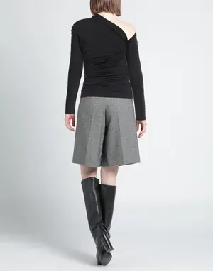 Balenciaga Solid Color Off-the-shoulder Long Sleeve Top