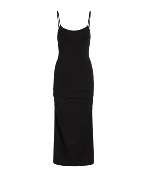 TOTEME Draped Jersey Midi Dress - Black