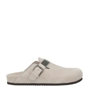 Brunello Cucinelli Suede Mules With Buckle Fastening