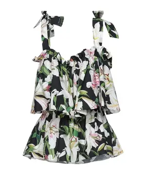 Dolce & Gabbana Sleeveless Peplum Top With Floral Print