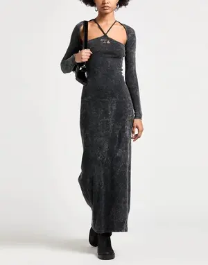 DIESEL® Solid Color V-neck Long Sleeve Dress