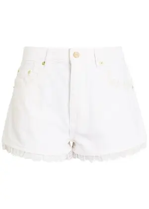 GANNI Minimalist Solid-color Shorts - White