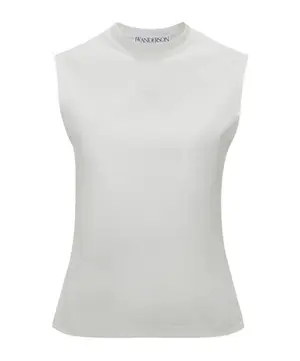 J.W.ANDERSON Jw Anderson Anchor Embroidered Tank Top - White