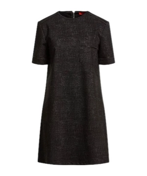 MAXCO. Max&co. Short-sleeve Crewneck Dress With Chest Pocket - Black