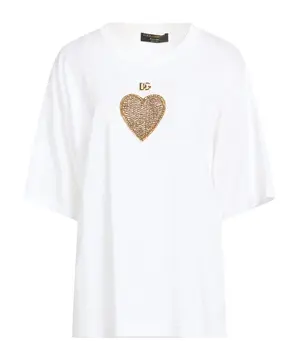 Dolce & Gabbana V-neck Solid Color Short-sleeve T-shirt - White