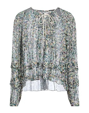 Isabel Marant Étoile Colorful Chiffon Bohemian Top - Gray