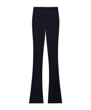 COURREGES Ribbed Flared-leg Trousers With Ac Logo