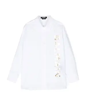 Balmain Logo Print Cotton Shirt