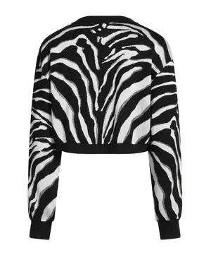Dolce & Gabbana Zebra Print Metallic Knit Sweater