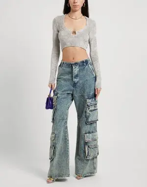DIESEL® Long Sleeve Knit Top With Deep Neckline