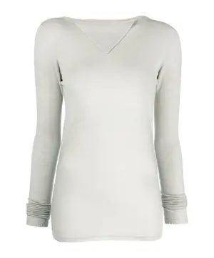 Rick Owens Long-sleeved Fine Rib Sweater - White