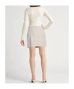 Tory Burch Checked Pleated Skirt