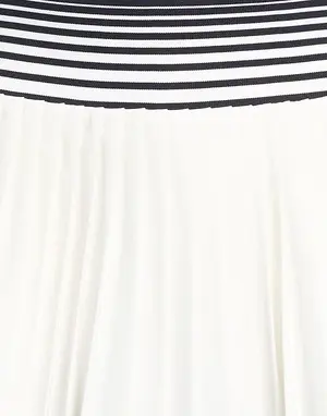 Tory Burch Striped Waist Pleated Skirt