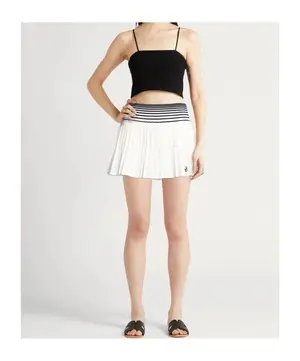 Tory Burch Striped Waist Pleated Skirt