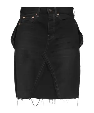 Balenciaga Metallic Denim A-line Skirt