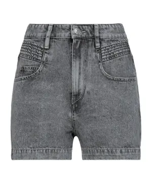 Isabel Marant Étoile Solid Color Fashion Denim Shorts - Gray