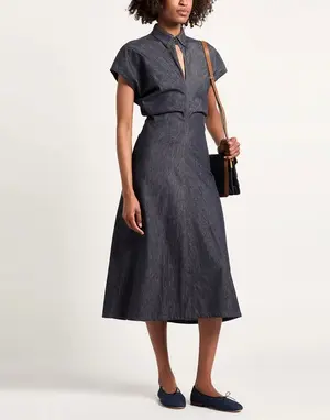 Brunello Cucinelli Dark Wash Denim Shirt Dress
