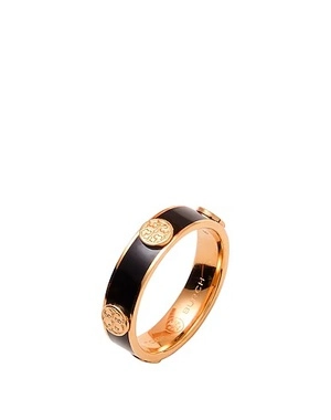 Tory Burch Gold And Black Ring - Yellow