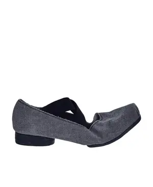 UMA WANG Brushed-effect Leather Ballerina Flats - Black